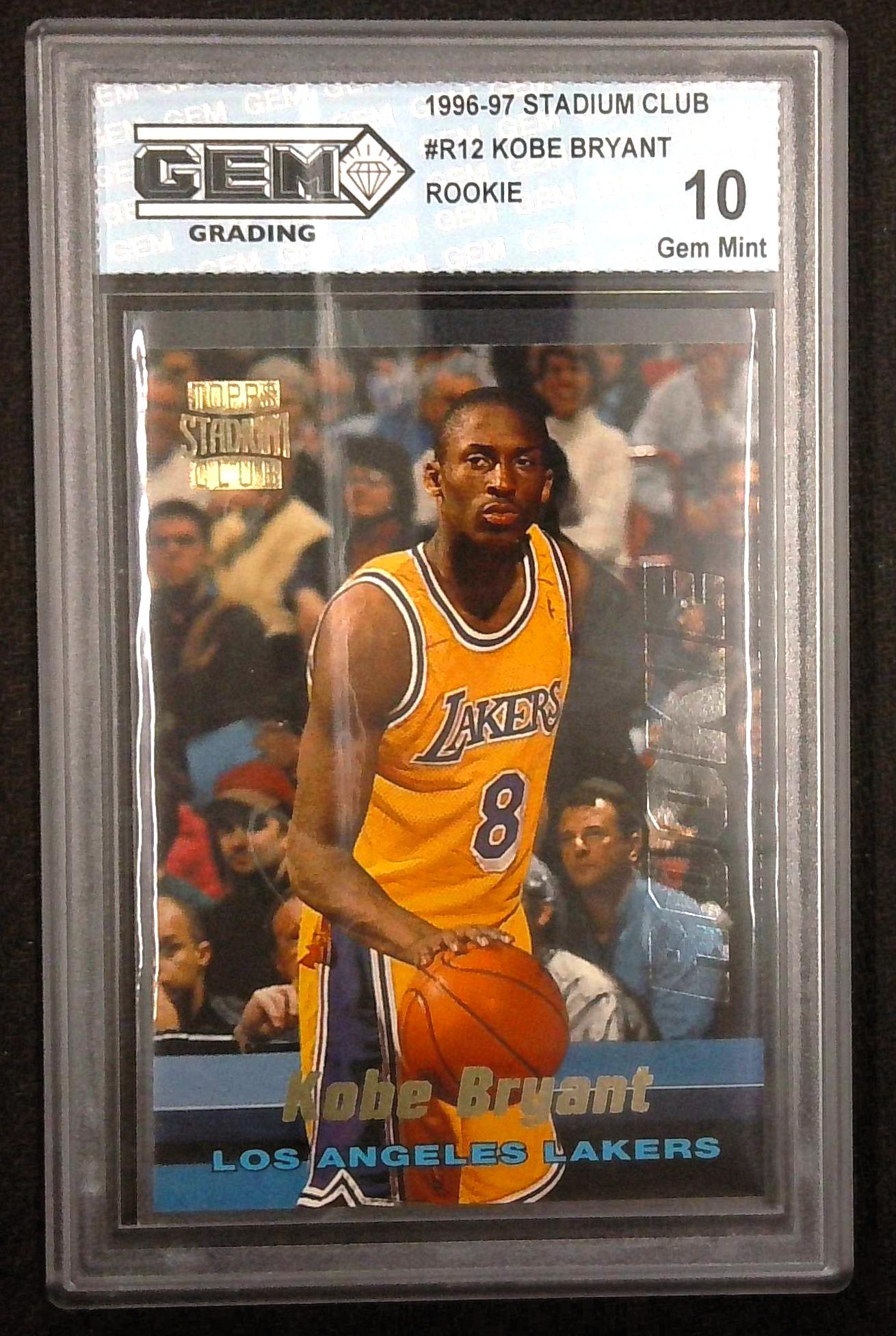 1996-97 Kobe Bryant Stadium Club #R12 Gem Mint 10 RC Rookie LA Lakers ...