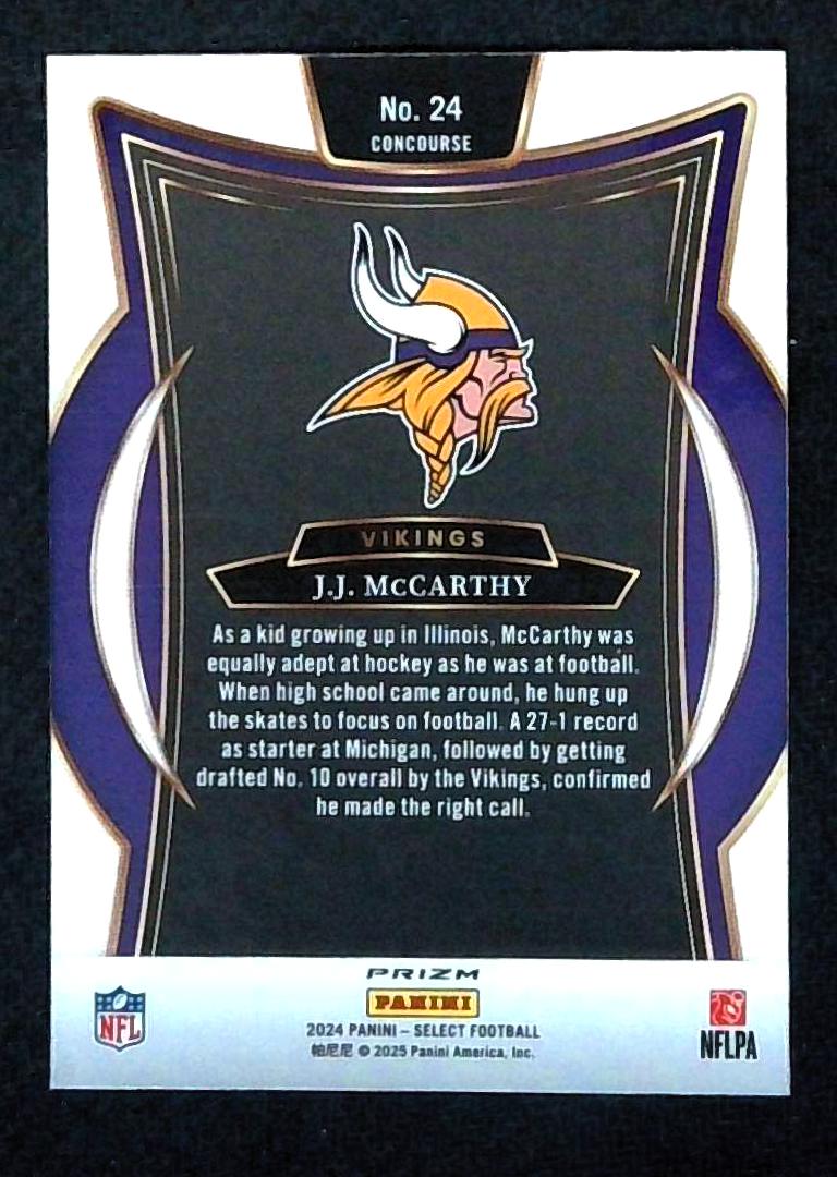 2024 Select Black & Red Flash JJ McCarthy Concourse Rookie – Great ...