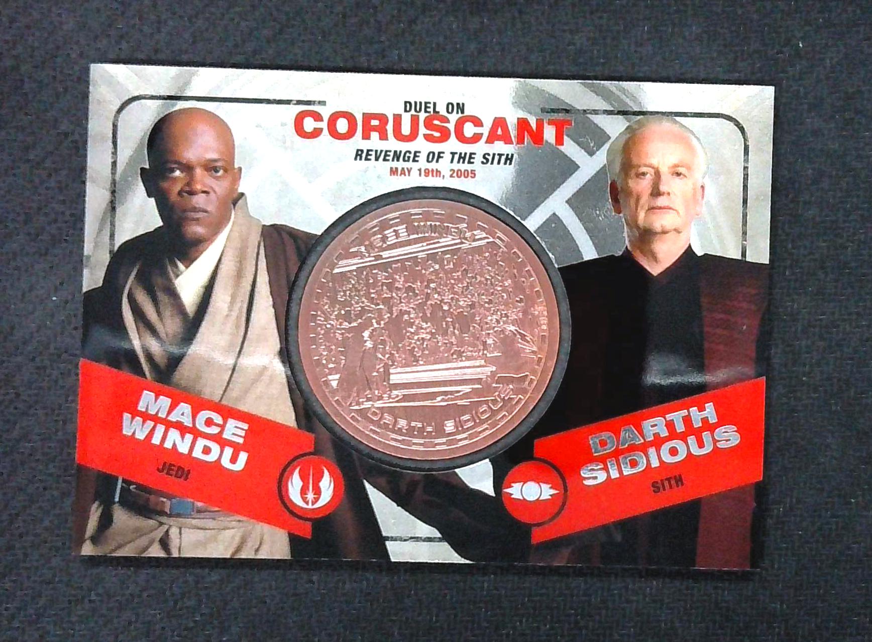 2005 Topps Star Wars Chrome Perspectives Medallion Mace Windu vs Darth ...