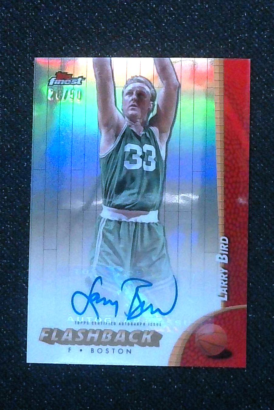 2024-25 Topps Finest Flashback Autographs Larry Bird Gold Refractor Au ...