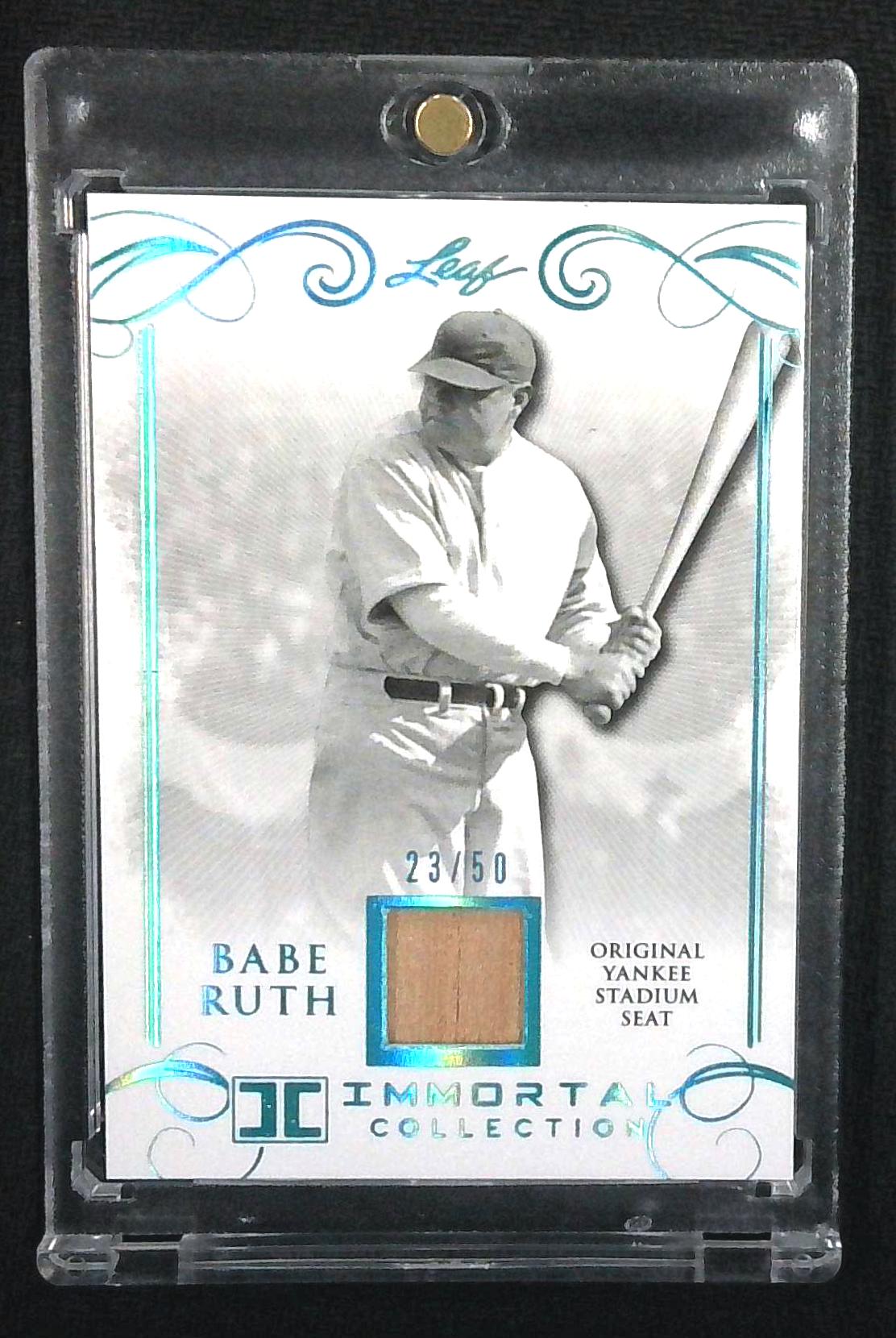 Babe Ruth 2017 Leaf Immortal Collection Yankee Stadium Seat Relic #'d ...