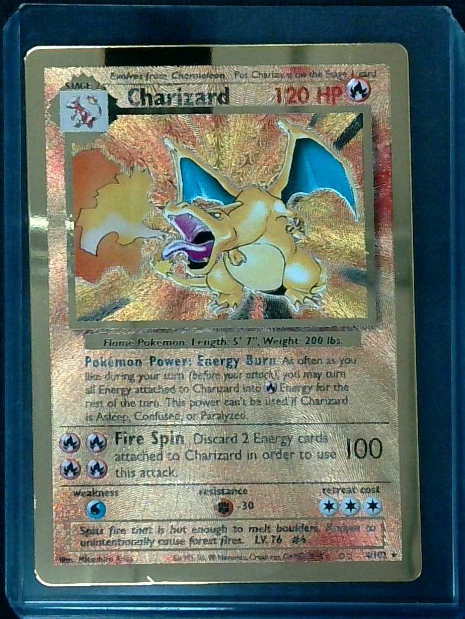 Pokemon Celebrations Gold Metal Charizard Card 4/102 Ultra Premium Col ...