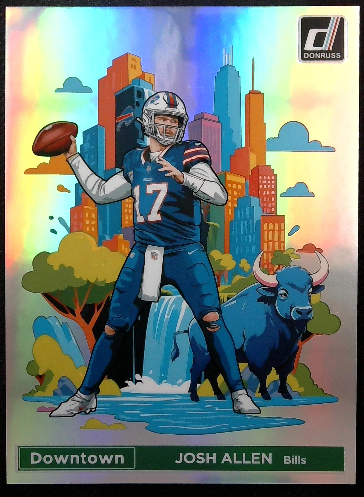Josh Allen 2024 Panini Donruss Jumbo 5x7 Oversized Downtown Card #2 Ju ...