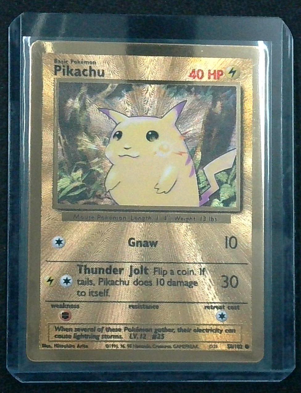 Pokemon Gold Metal Pikachu Card 58/102 - Celebrations Ultra Premium Co ...