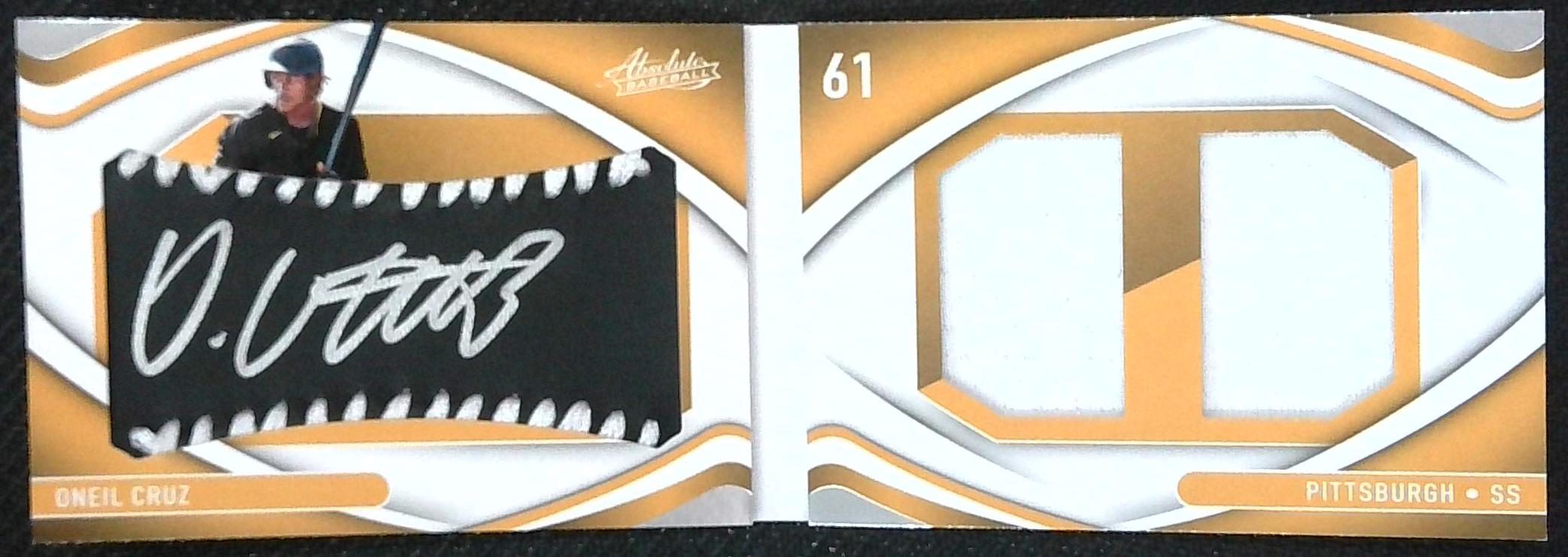 2022 Absolute ONEIL CRUZ Rookie Baseball Material Booklet Signatures ...
