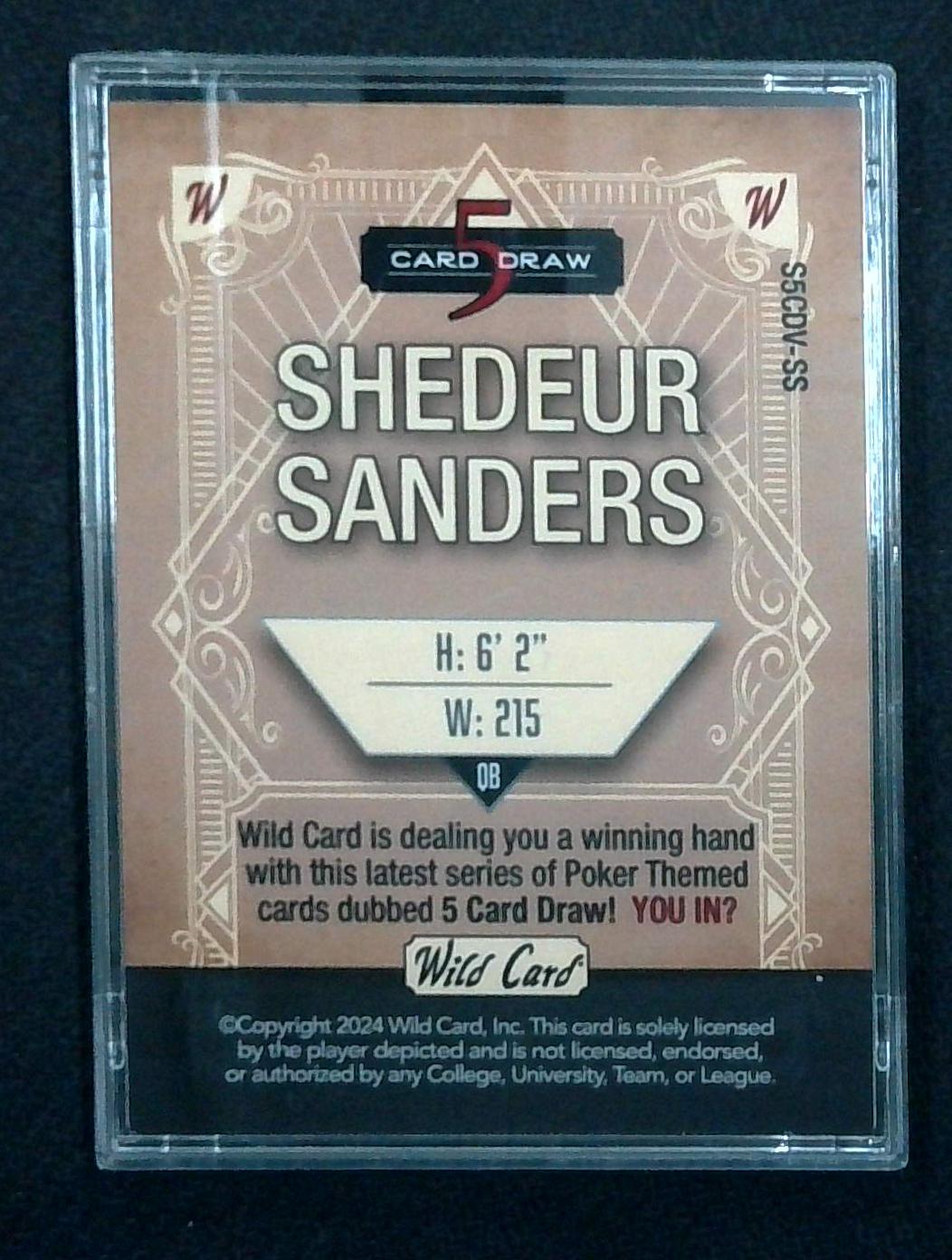 2024 Wild Card Shedeur Sanders PRC 3/3 - 5 Card Draw – Great American ...