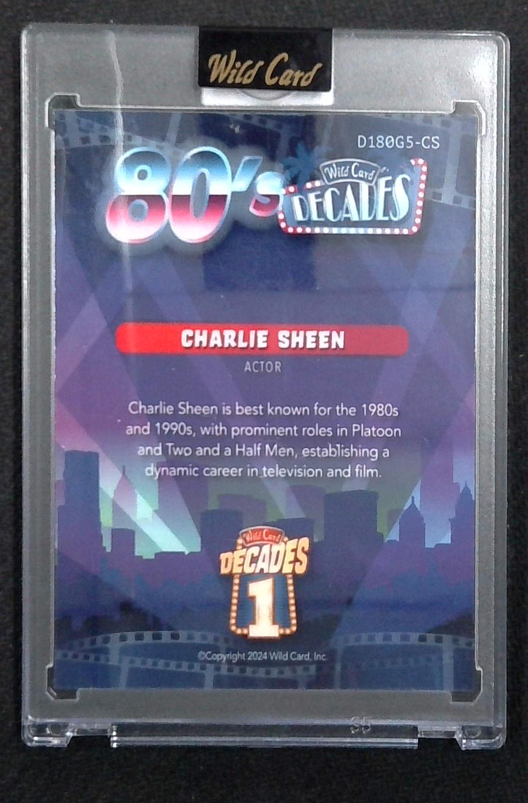 2024 Wild Card Decades 80’s Charlie Sheen 1/1 – Great American Sports Cards