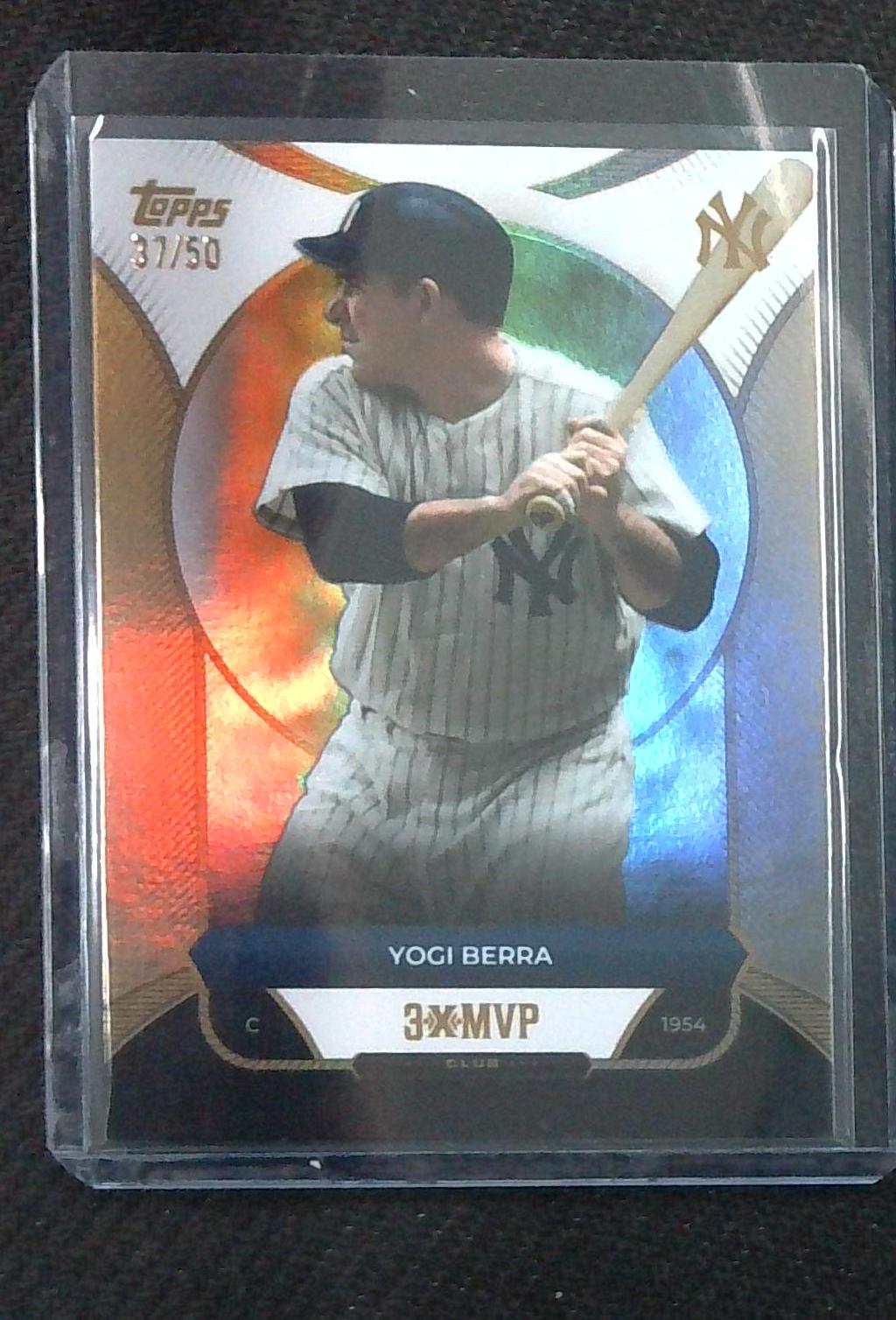 Yogi Berra 2025 Topps 3-time "3x MVP" New York Yankees Gold Stardust ...