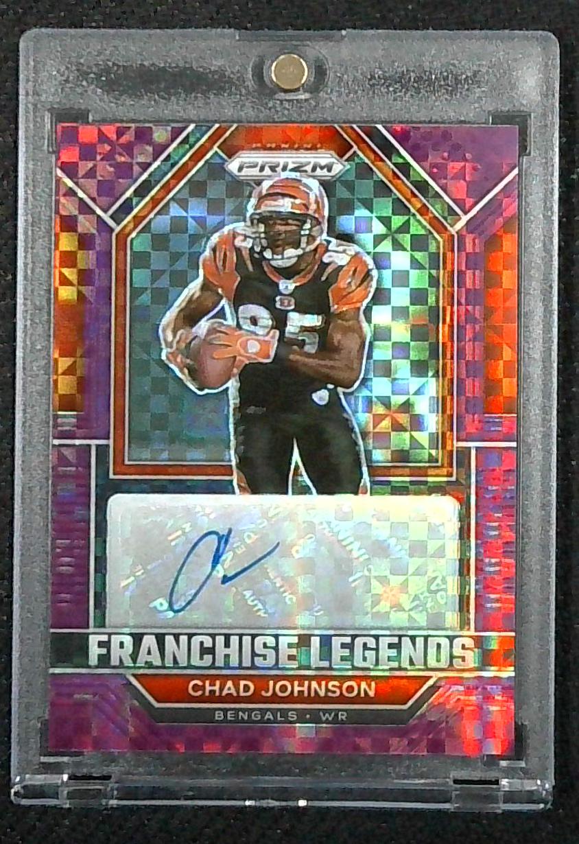 2022 Panini Prizm Franchise Legends Purple Power Chad Johnson AUTO /49 ...