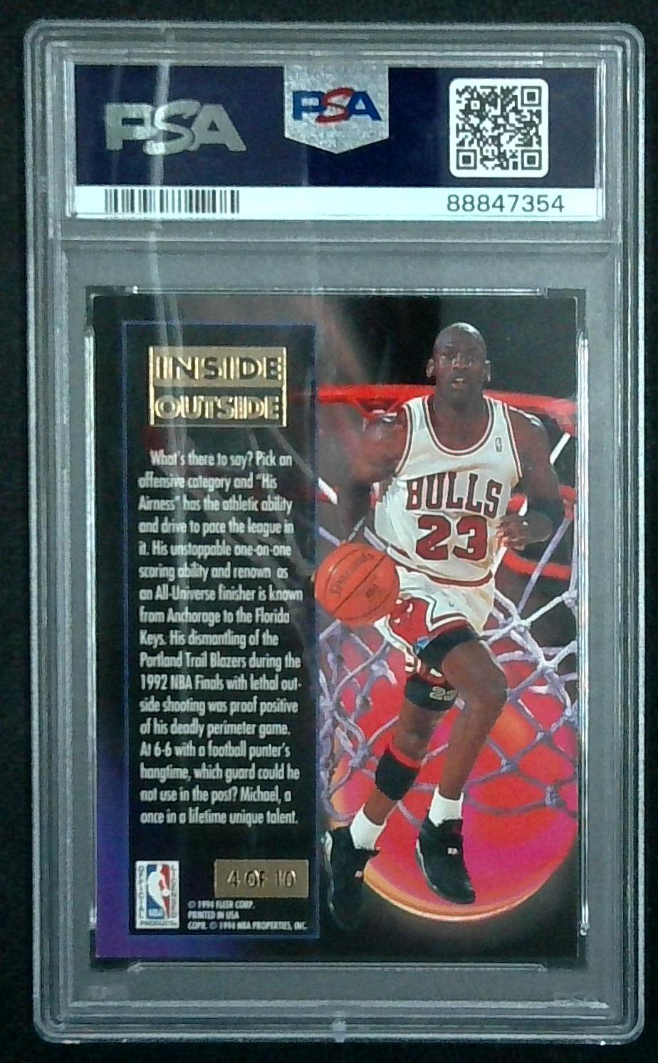 1993 Ultra Michael Jordan Inside Outside #4 PSA 7 Bulls Insert – Great ...