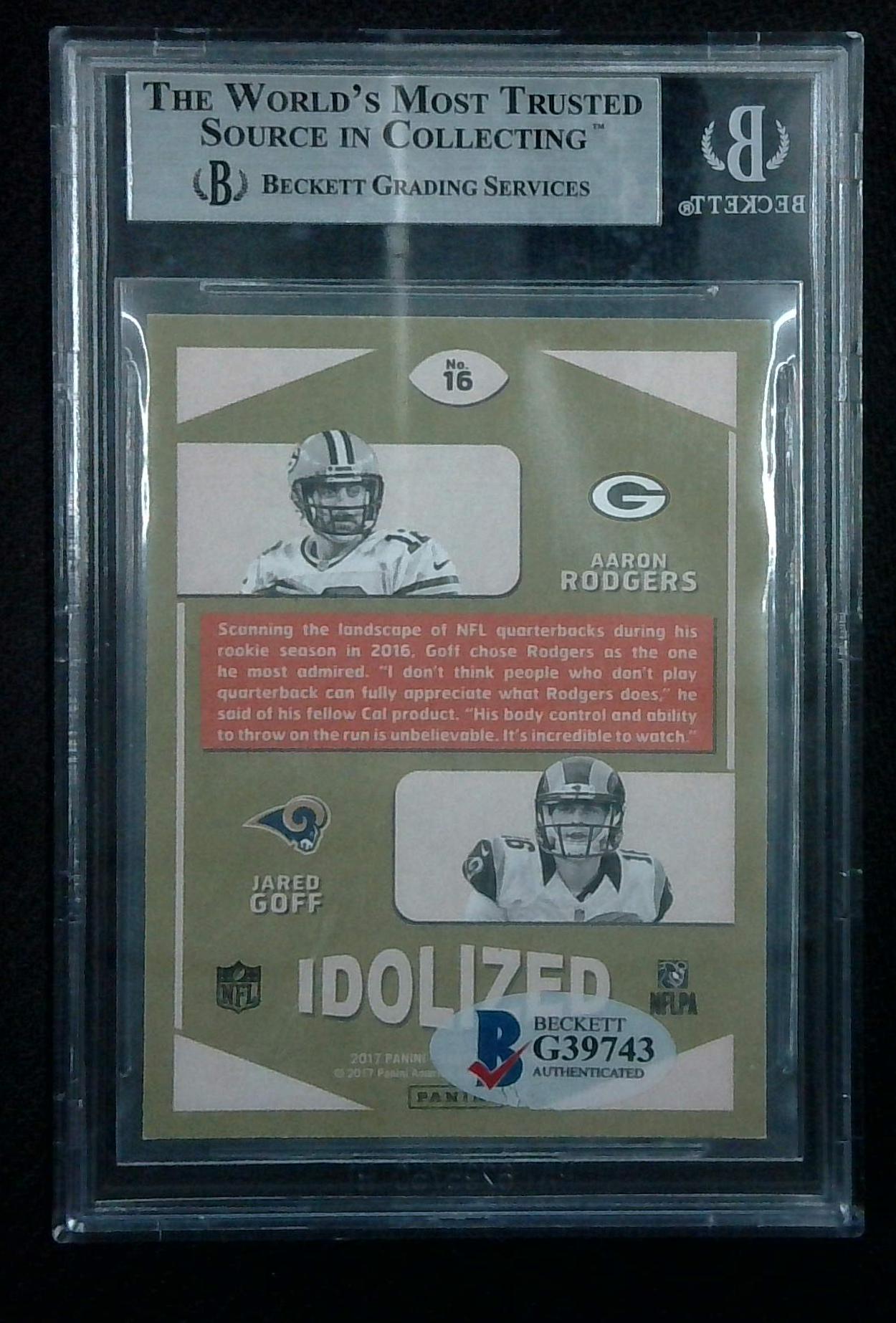 2017 Classics Idolized Aaron Rodgers Jared Goff Dual Auto Beckett Auth ...