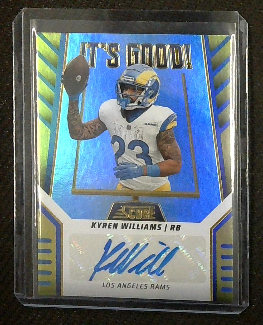 KYREN WILLIAMS 2024 SCORE ITS GOOD INSERT AUTO #IG-KWS LOS ANGELES RAM ...