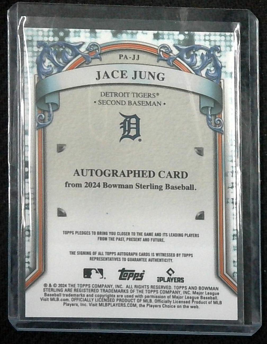 2024 Bowman Sterling Jace Jung Prospect Autograph Auto #PAJJ Tigers ...