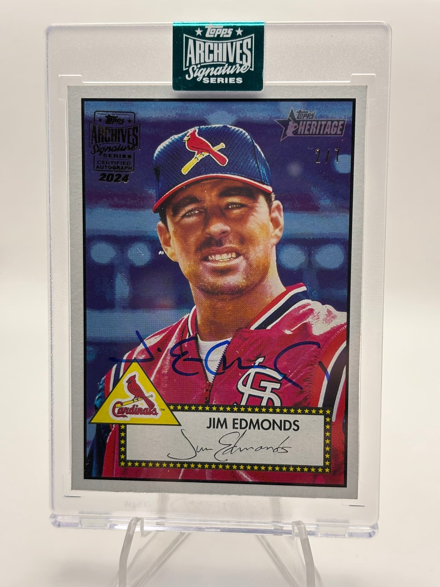 2024 Topps Archives Jim Edmonds Signature Series /7 On Card Auto ...