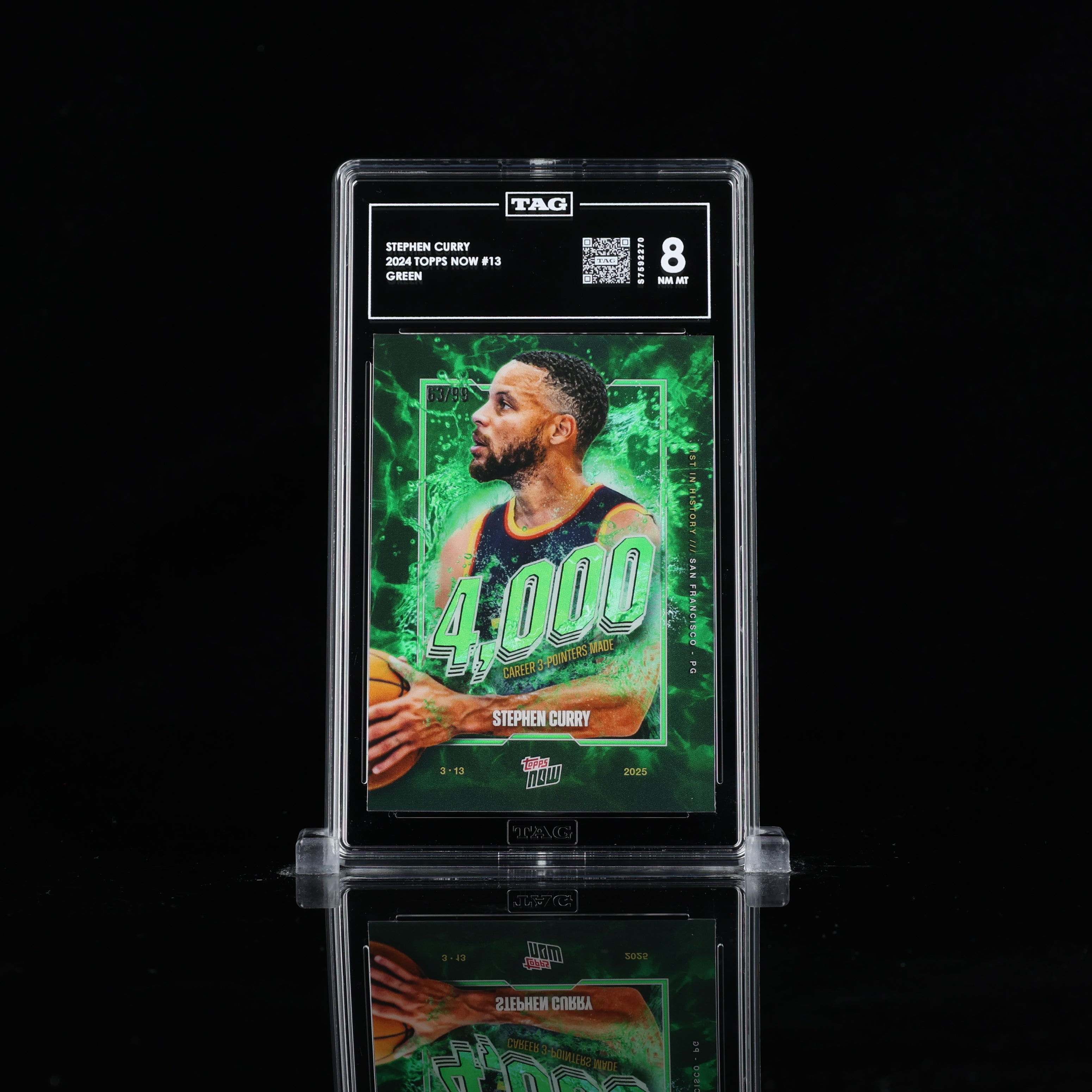 2024 Topps Now Stephen Curry #13 4000 Career 3-Pointers Made Green /99 ...