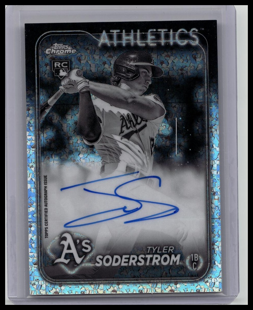 Tyler Soderstrom RC Topps Chrome 2024 Auto Black & White Mini Diamonds ...