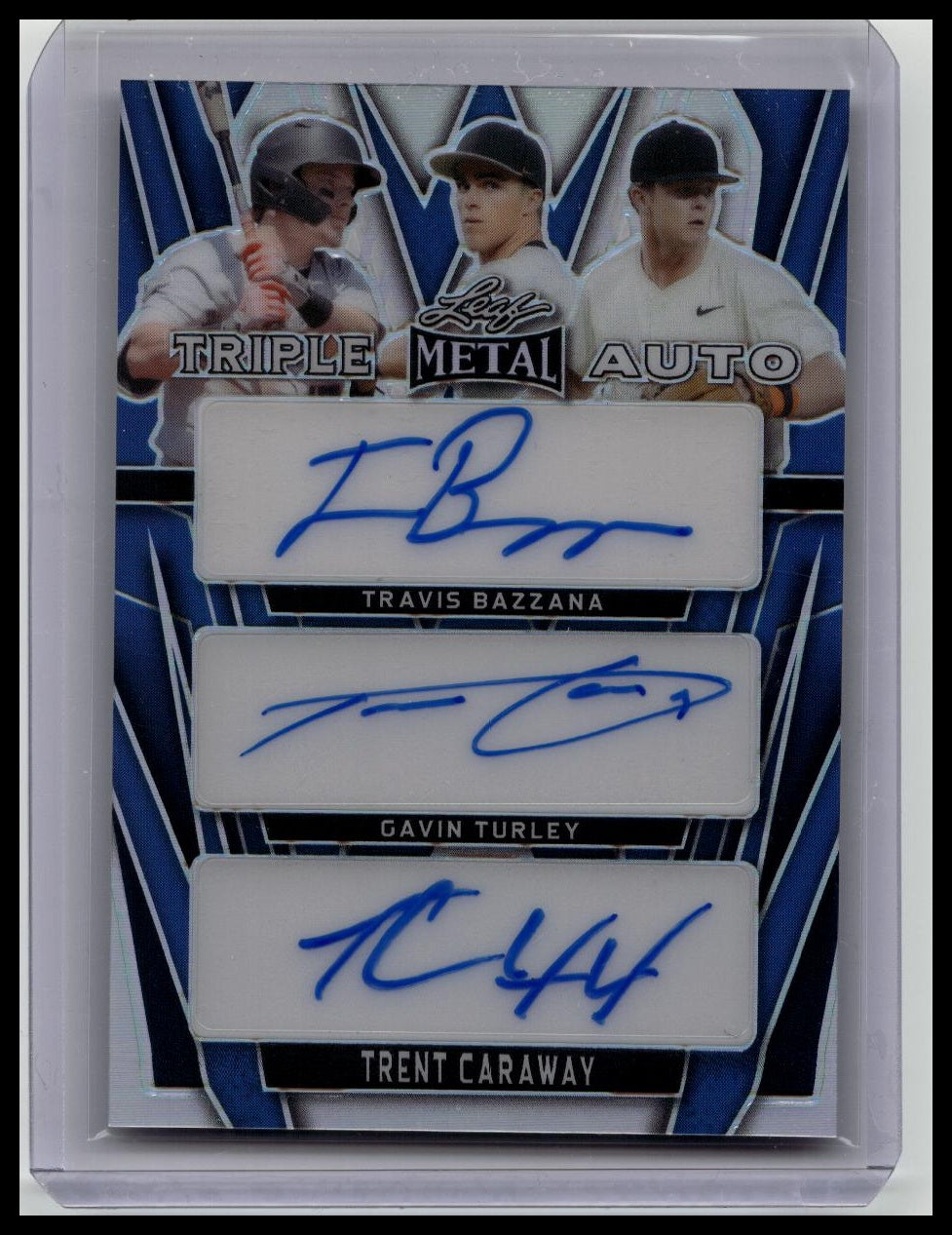 2024 Leaf Metal Triple Auto Travis Bazzana Gavin Turley Trent Caraway ...