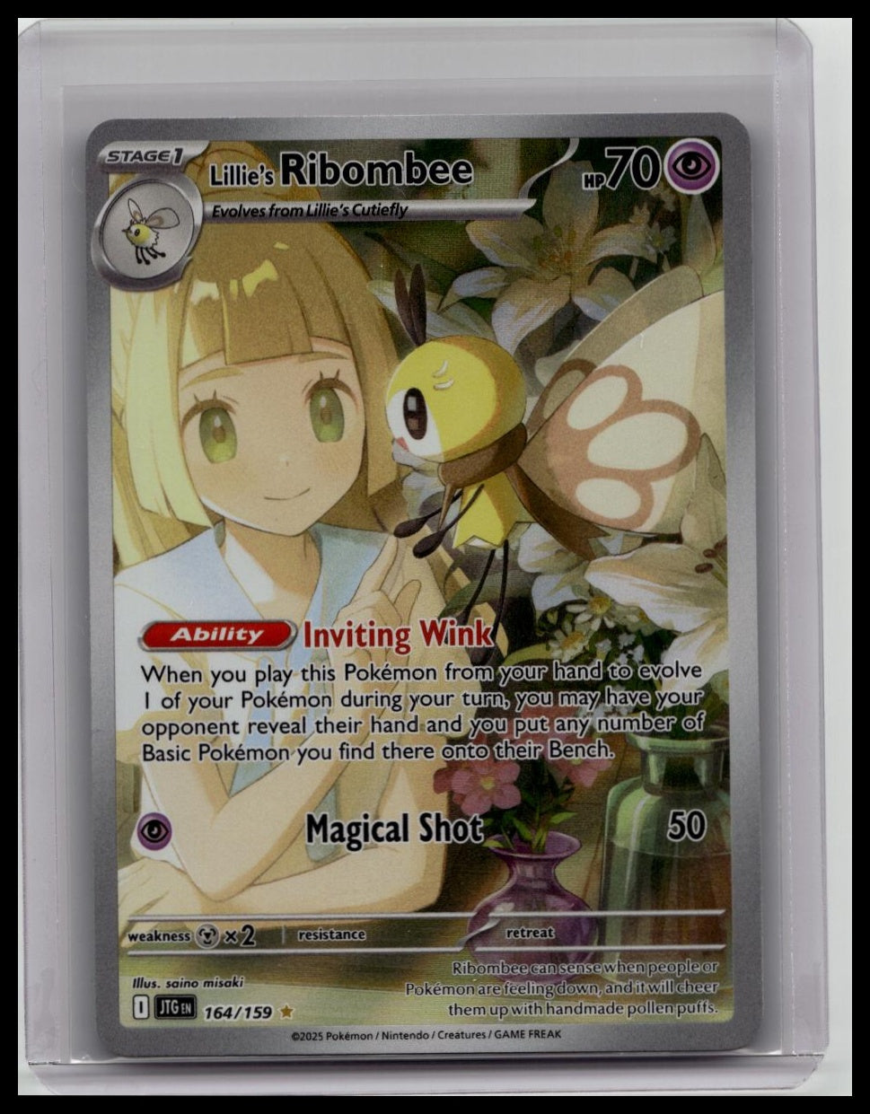 Pokemon TCG Lillie’s Ribombee 164/159 IR Journey Together Illustration ...