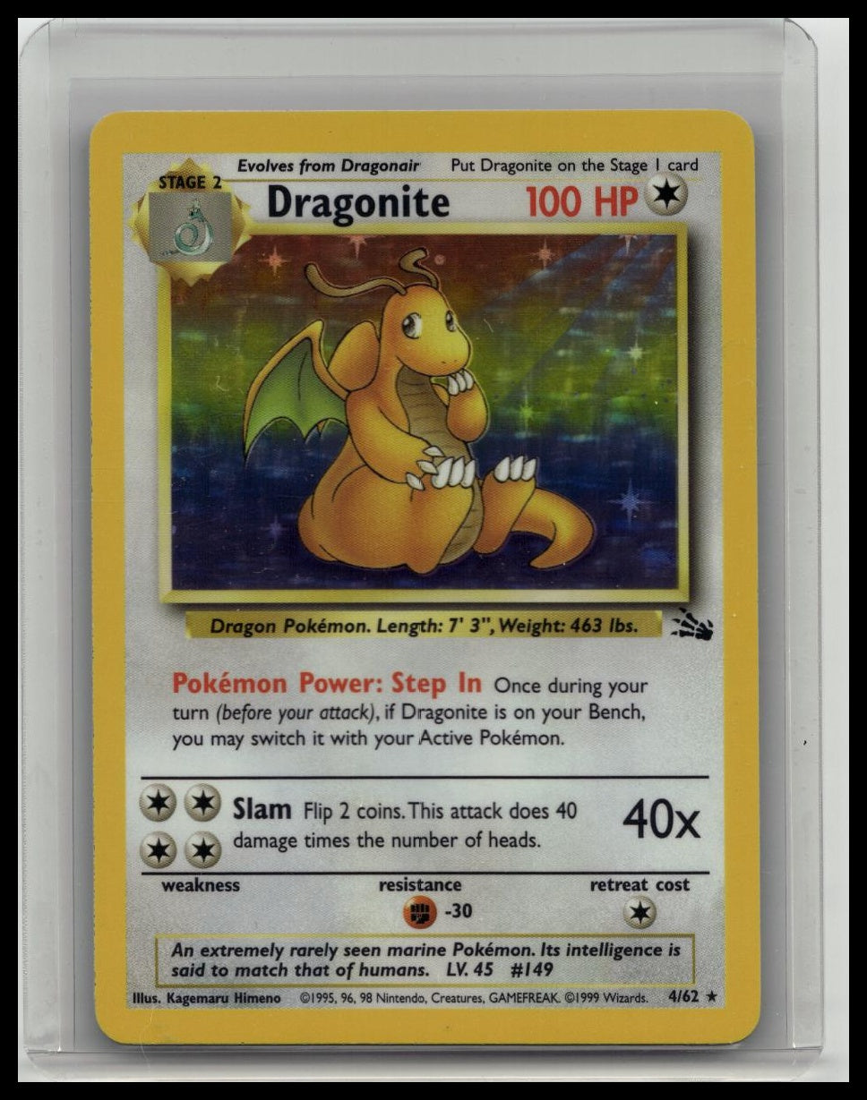Dragonite 4/62 Played Fossil Set 1999 Pokemon Card Holo Rare Holofoil ...