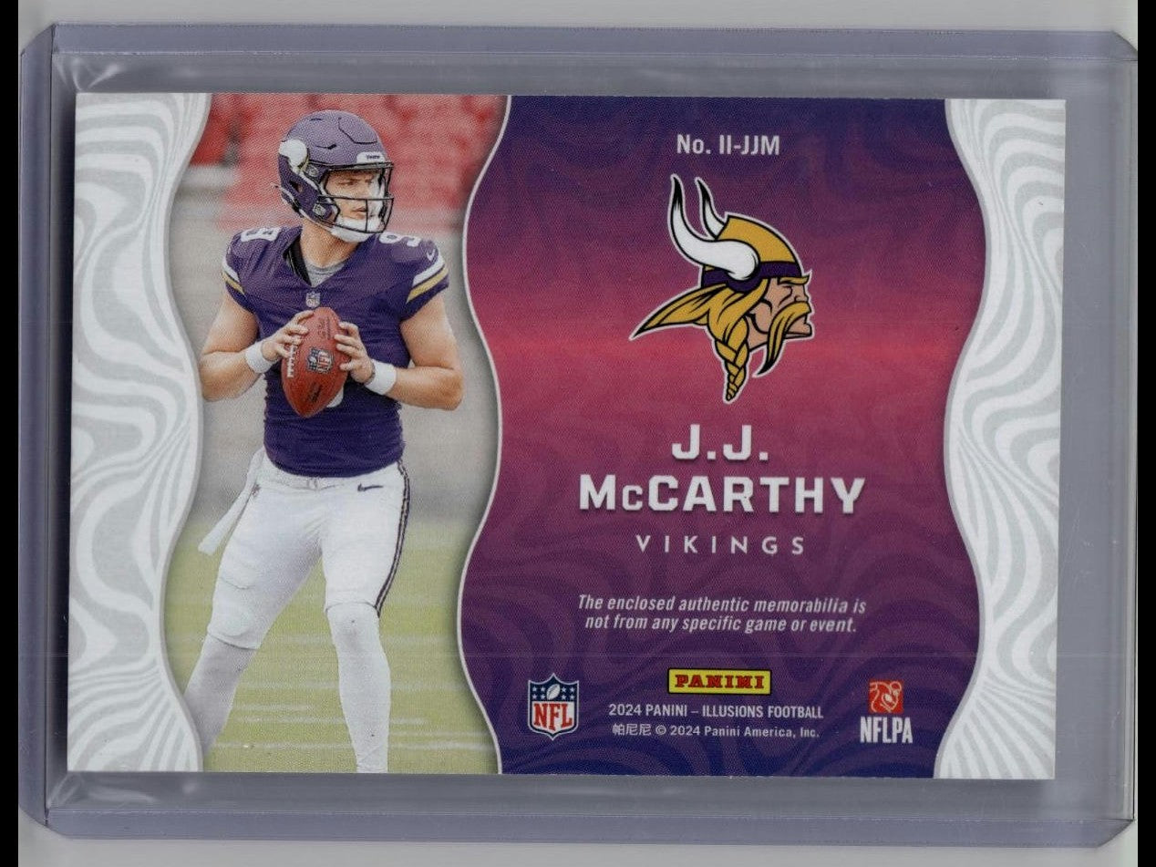 JJ McCarthy 2024 Panini Illusions Instant Impact Rookie Patch RC SP /5 ...
