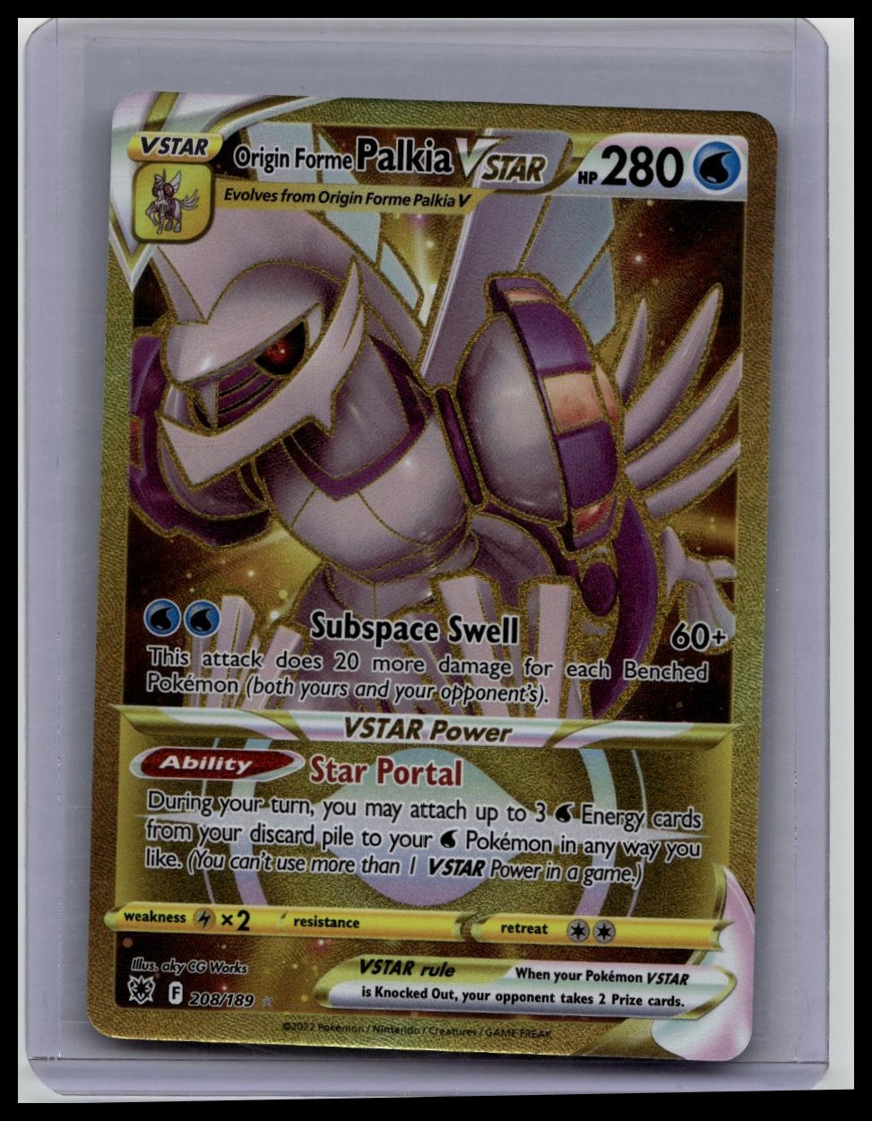 Origin Forme Palkia VSTAR 208/189 Pokemon Astral Radiance Secret Rare ...