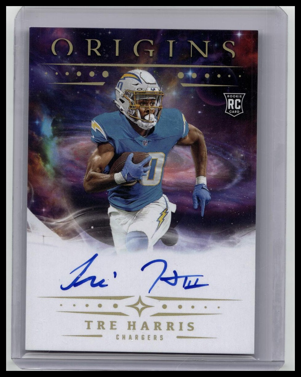 TRE HARRIS 2025 ORIGINS ROOKIE AUTOGRAPH FOOTBALL CHARGERS RC AUTO ...