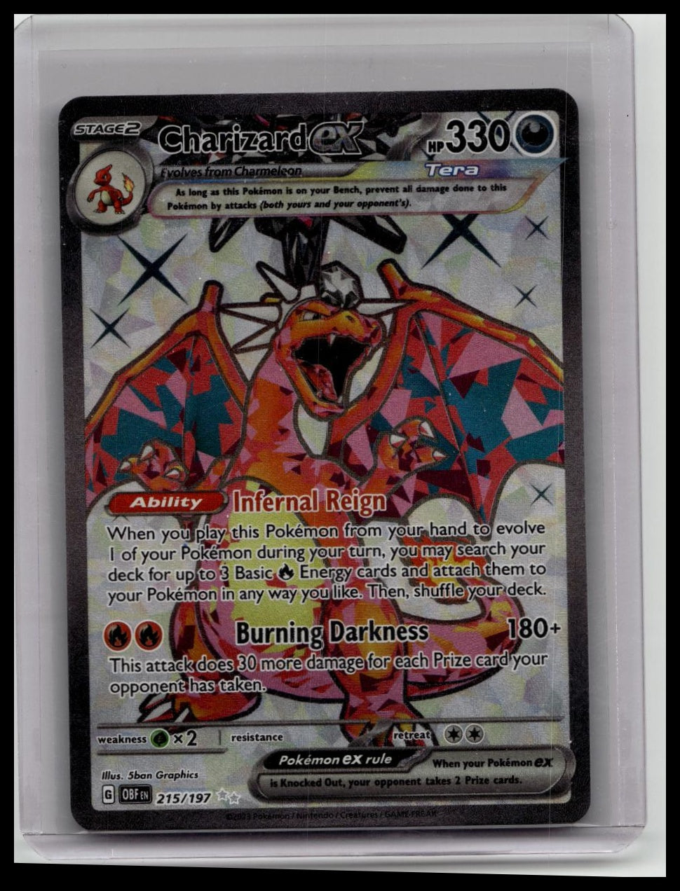 2023 Pokemon CHARIZARD Ex #215/197 Obsidian Flames OBF EN Ultra Rare H ...