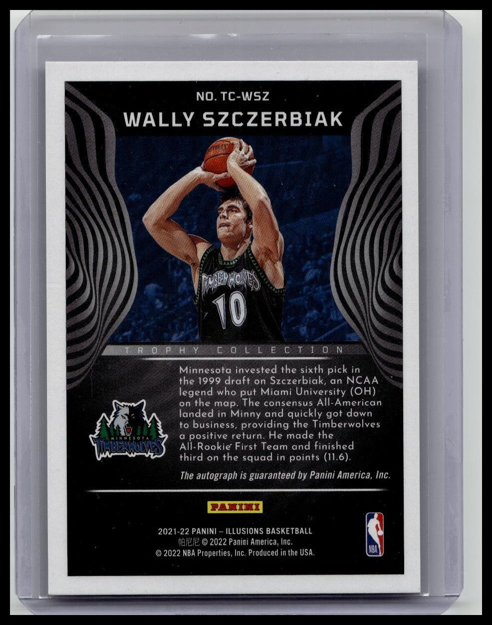2021 Panini Illusions Trophy Collection Signatures Wally Szczerbiak #T ...