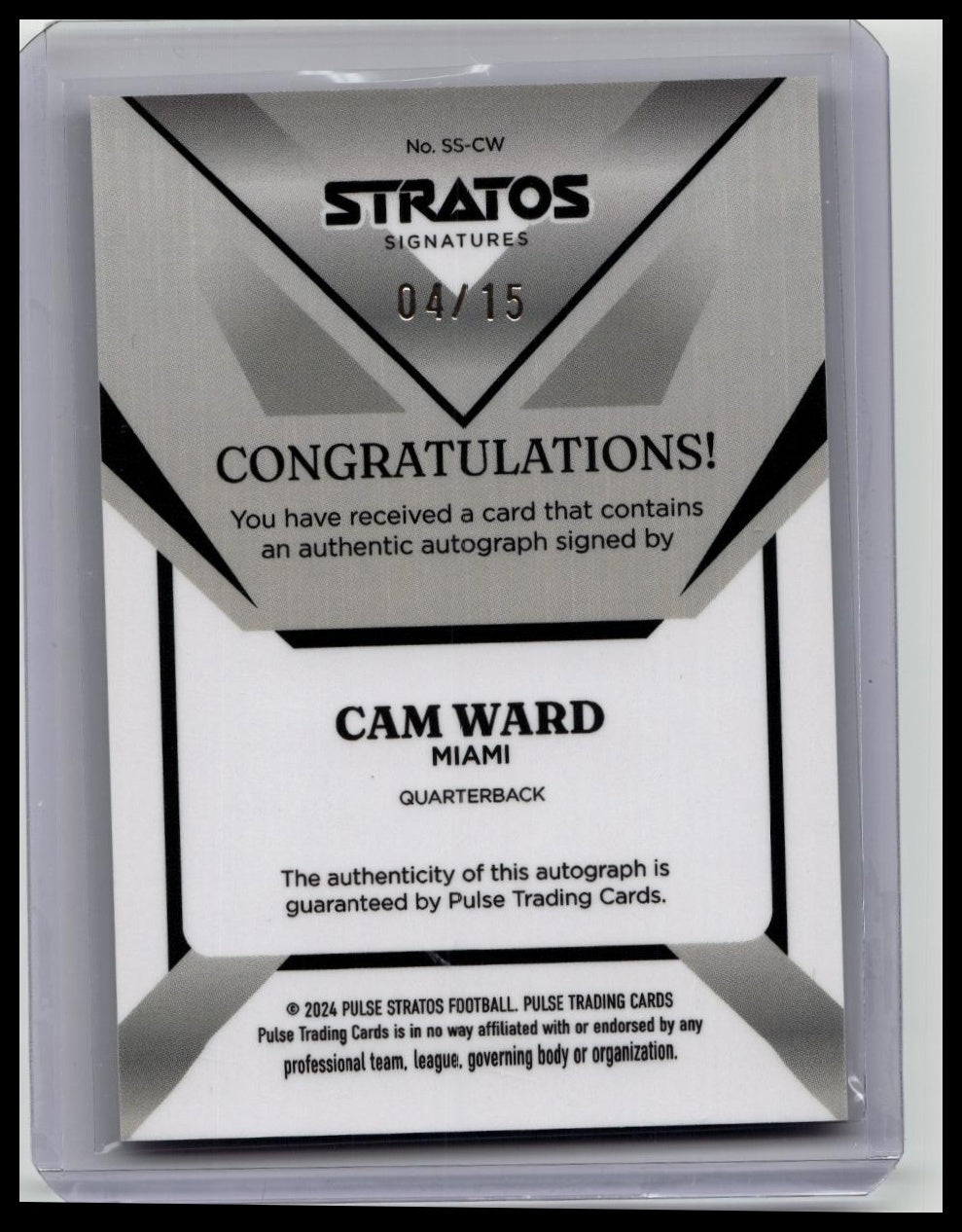 2024 PULSE STRATOS RISING STARS SP AUTO CAM WARD #'d 04/15 – Great ...
