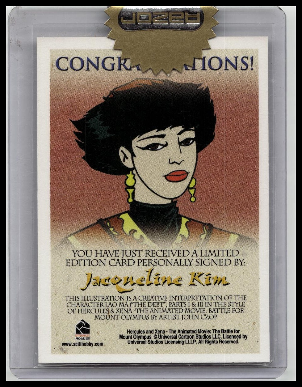 Xena Hercules Animated Autograph Card Jacqueline Kim Lao Ma – Great ...