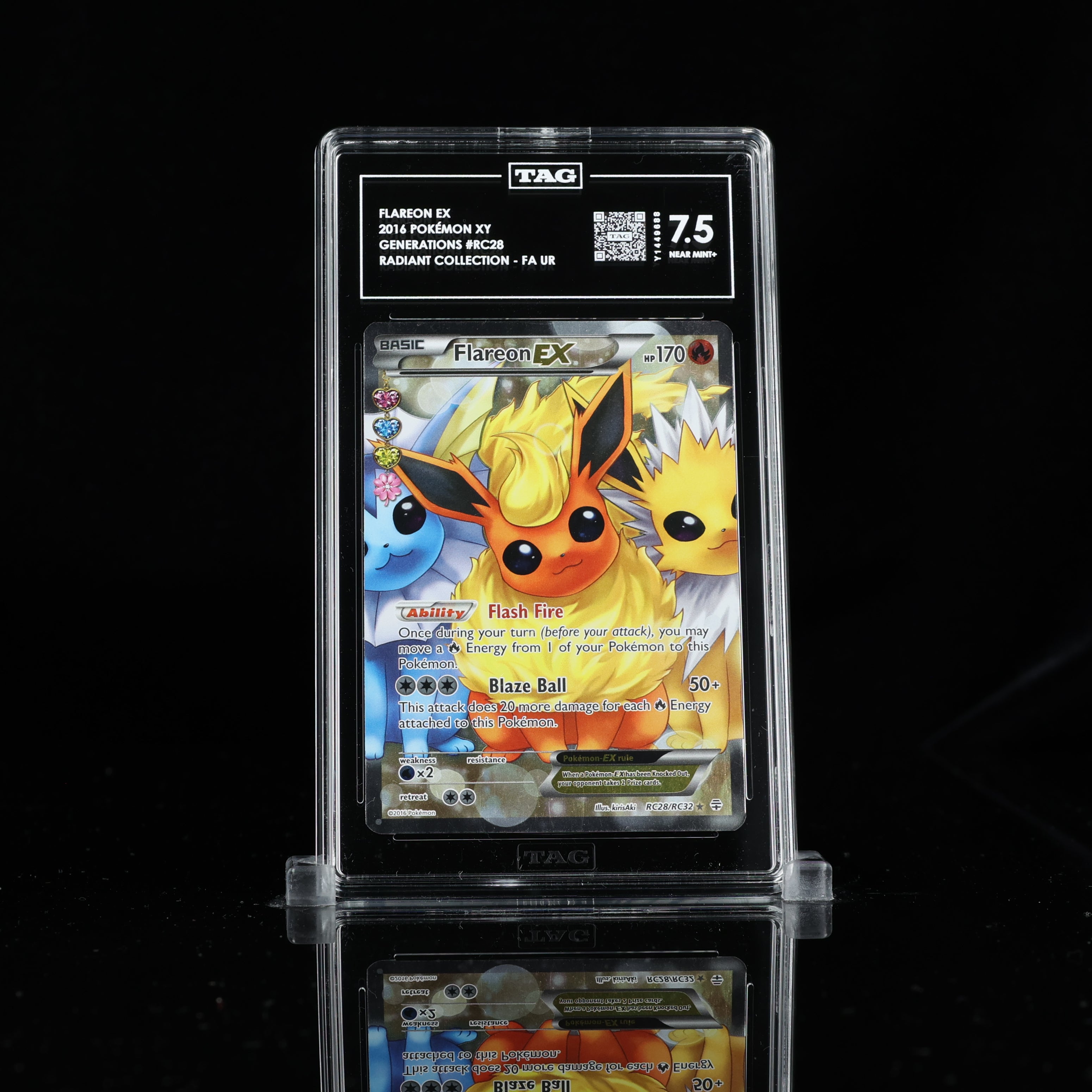 Pokemon 2016 Flareon EX RC28/RC32 Full Art Generations Radiant Collect ...