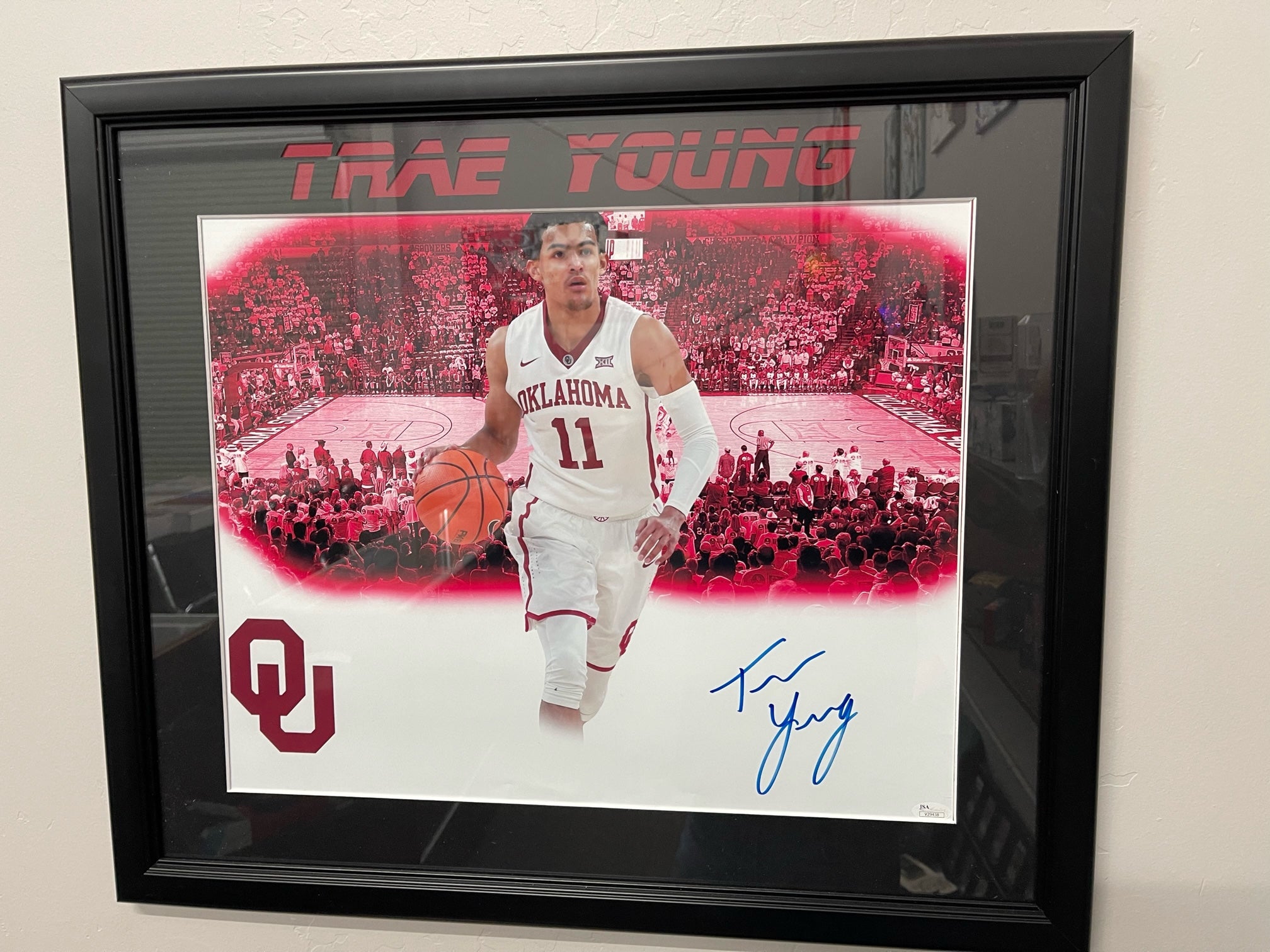Trae Young Signed Framed OU – Great American Sports Cards